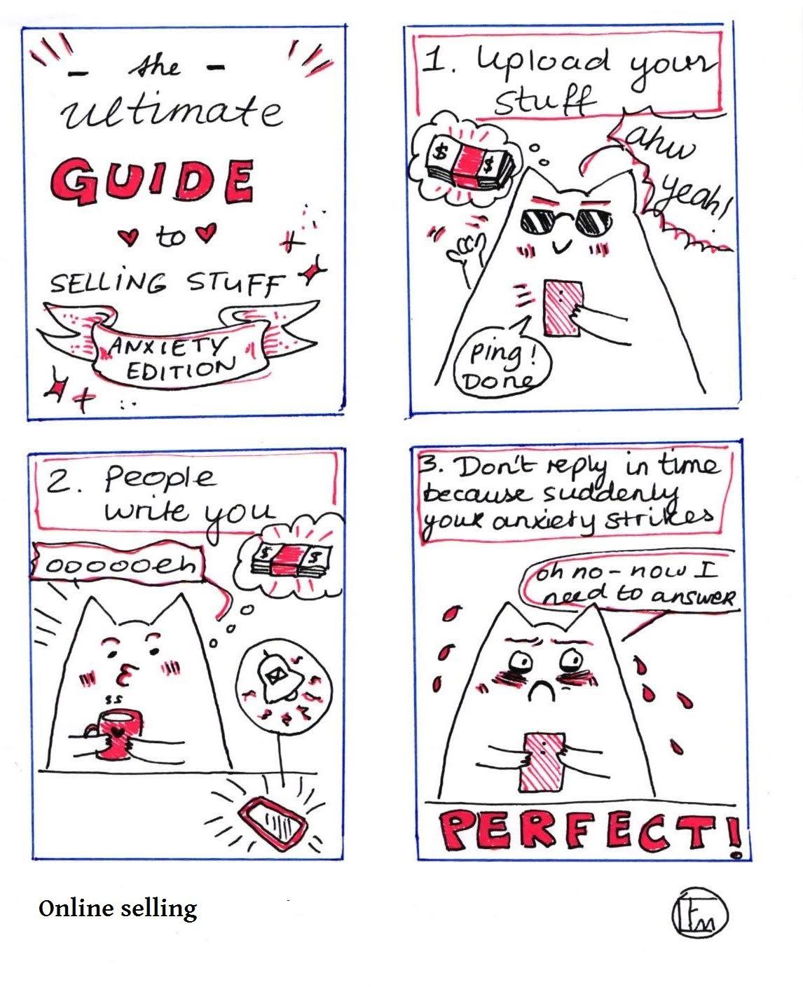 Selling online with social anxiety [OC] (first comic) | Scrolller