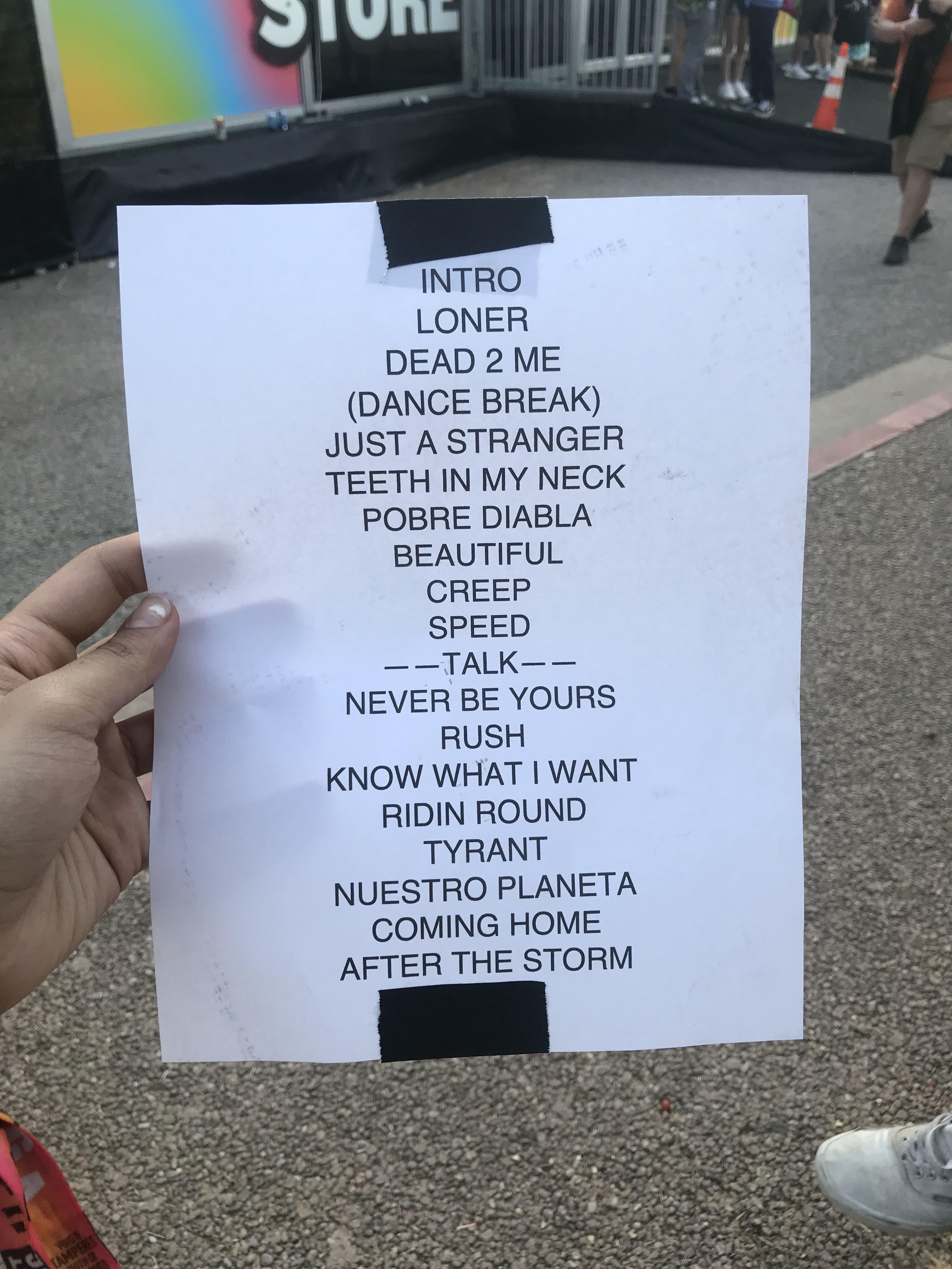 SETLIST FROM ACL!! | Scrolller