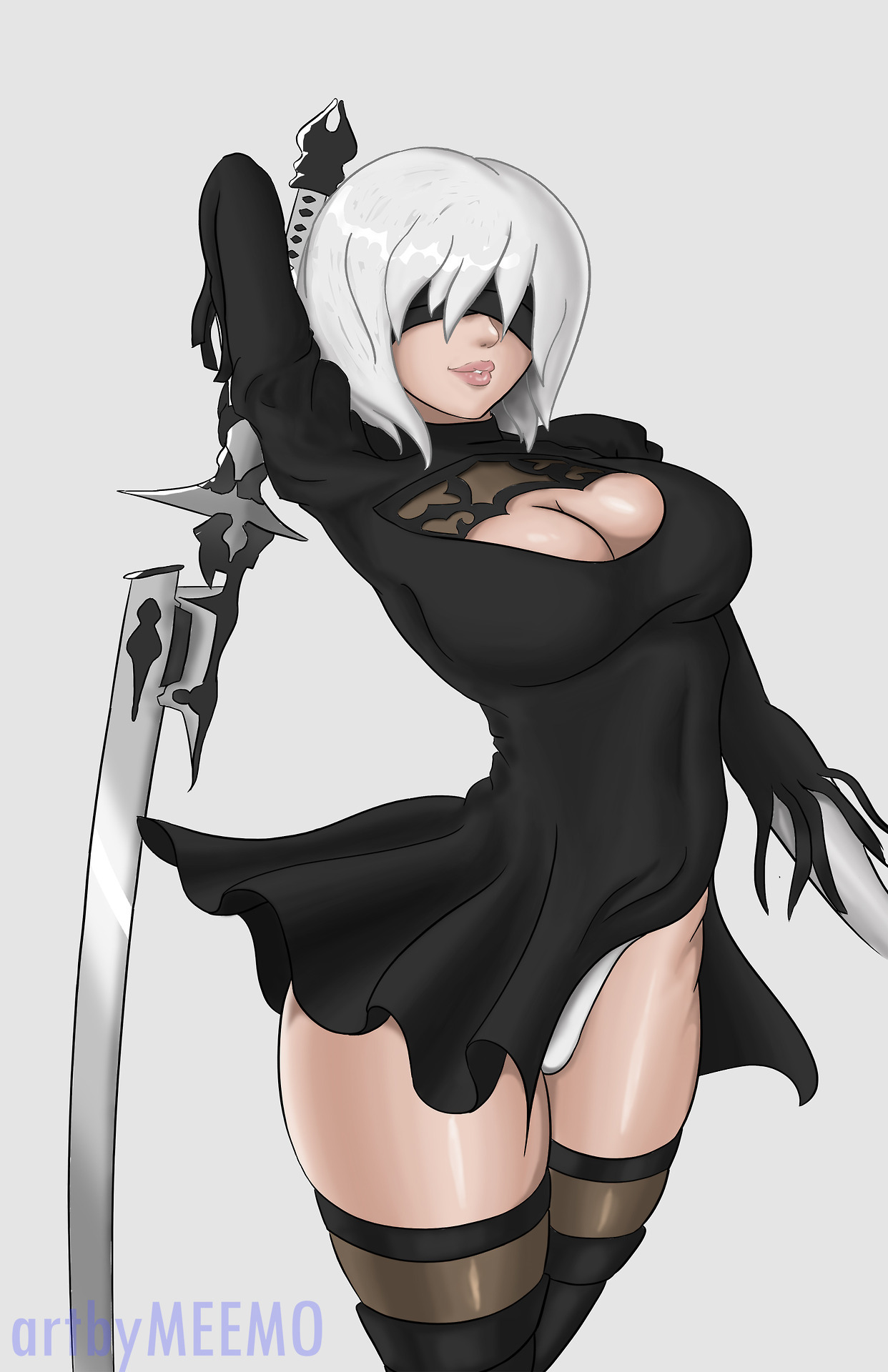 Sexy 2B Fan art! (by Meemo) | Scrolller