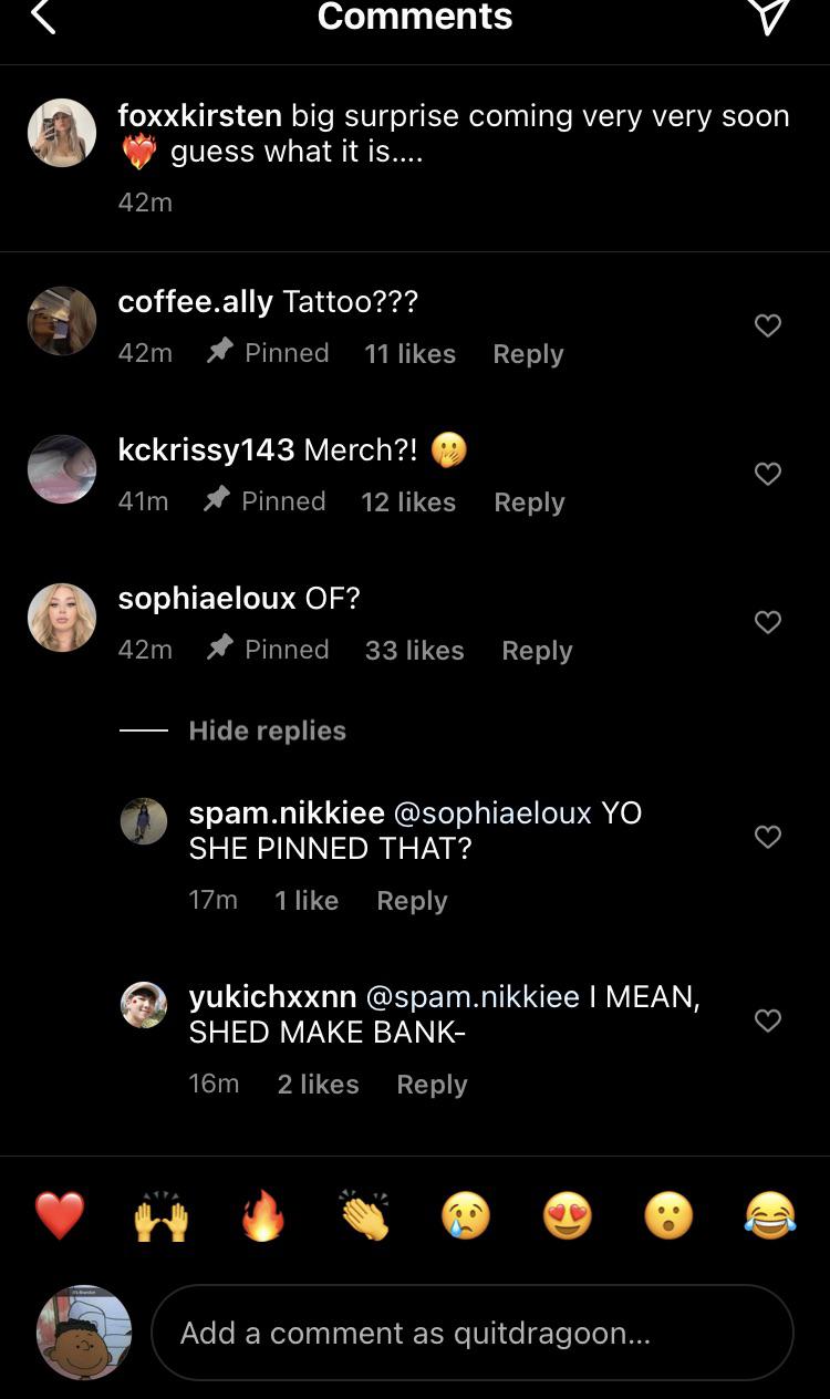 She pinned the comment that said only fans 😏 | Scrolller