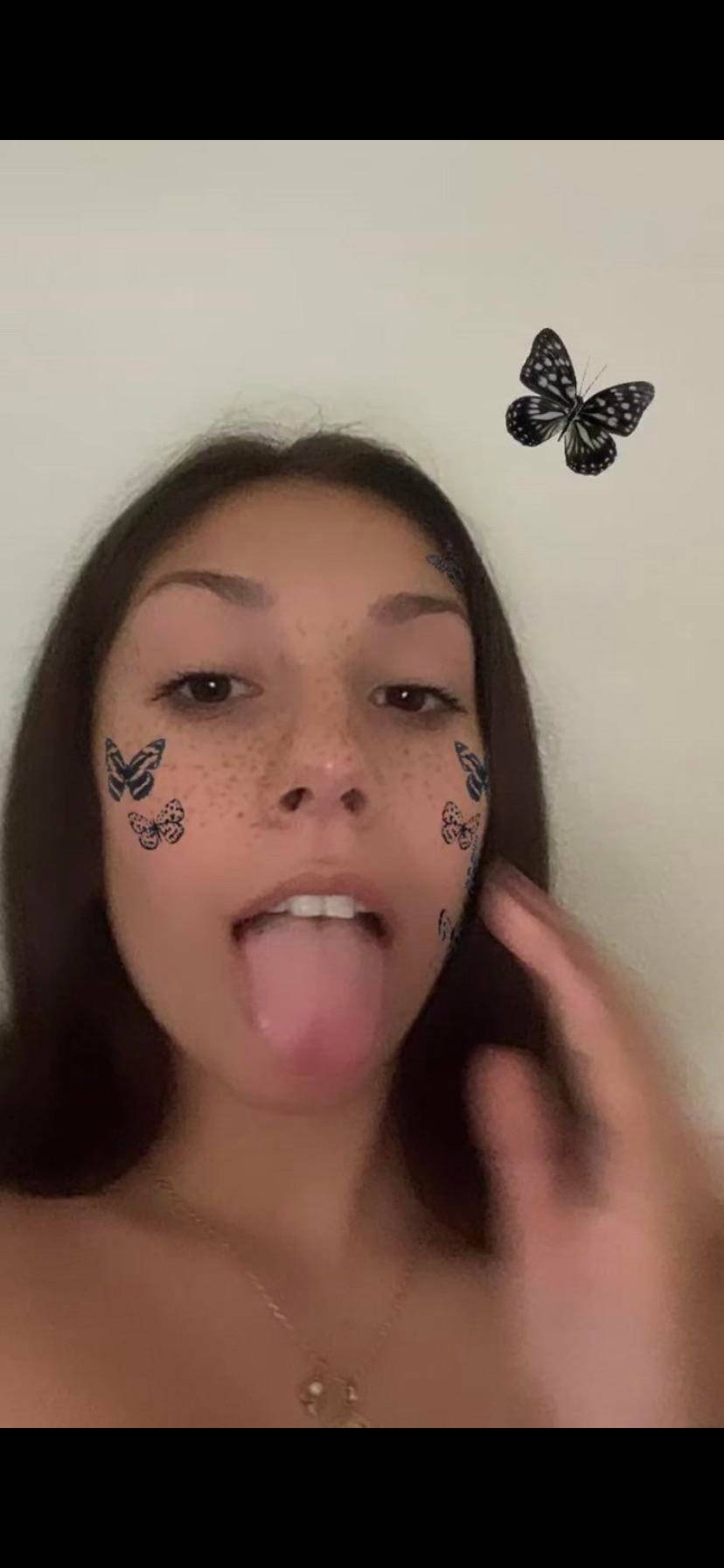 She sticks out her tongue for you to spit on her | Scrolller