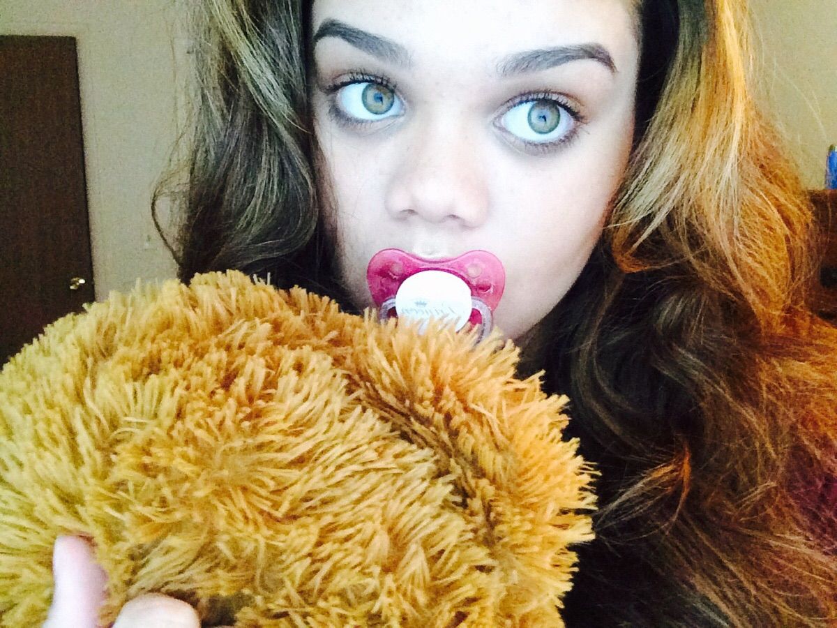 Showing off my paci and Teddy. | Scrolller