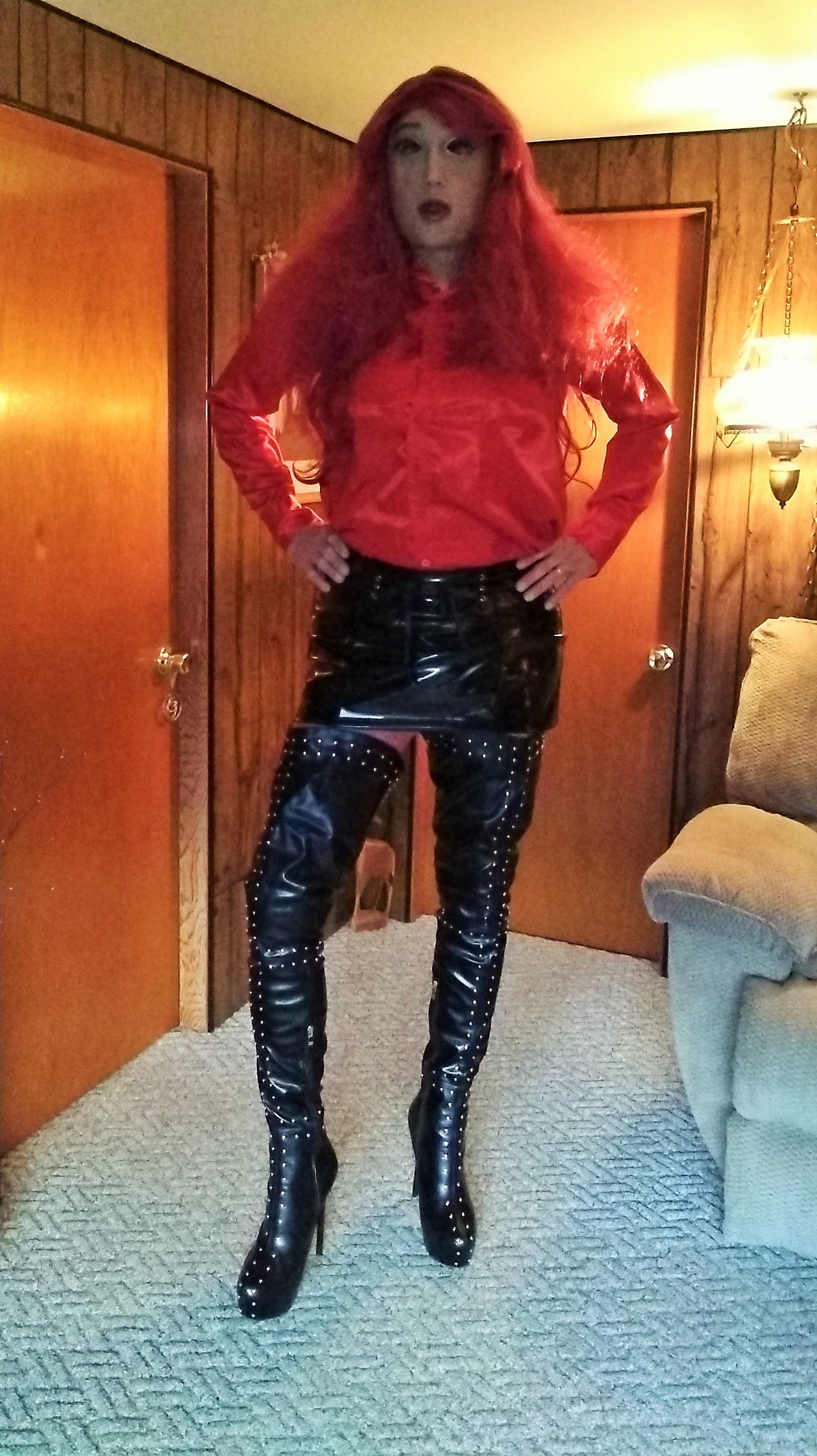 Signature Black & Red Outfit with New Black Boots | Scrolller