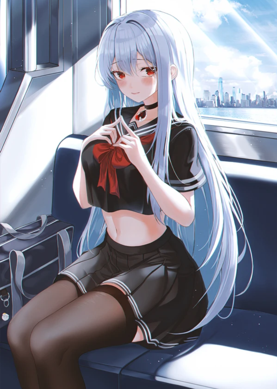Silver haired beauty in sailor outfit [Original] | Scrolller