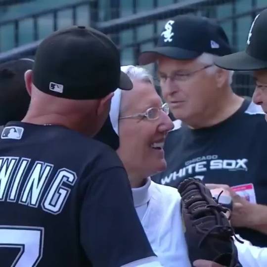 Sister Mary Jo blesses the first pitch in style | Scrolller