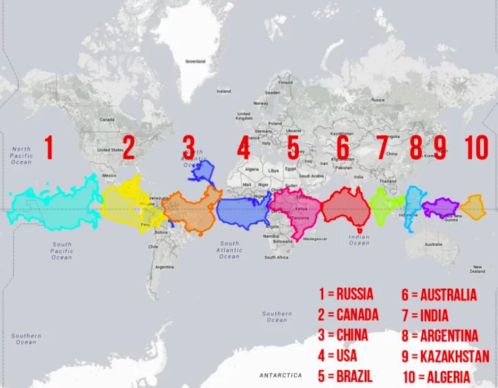 Size comparison of countries | Scrolller