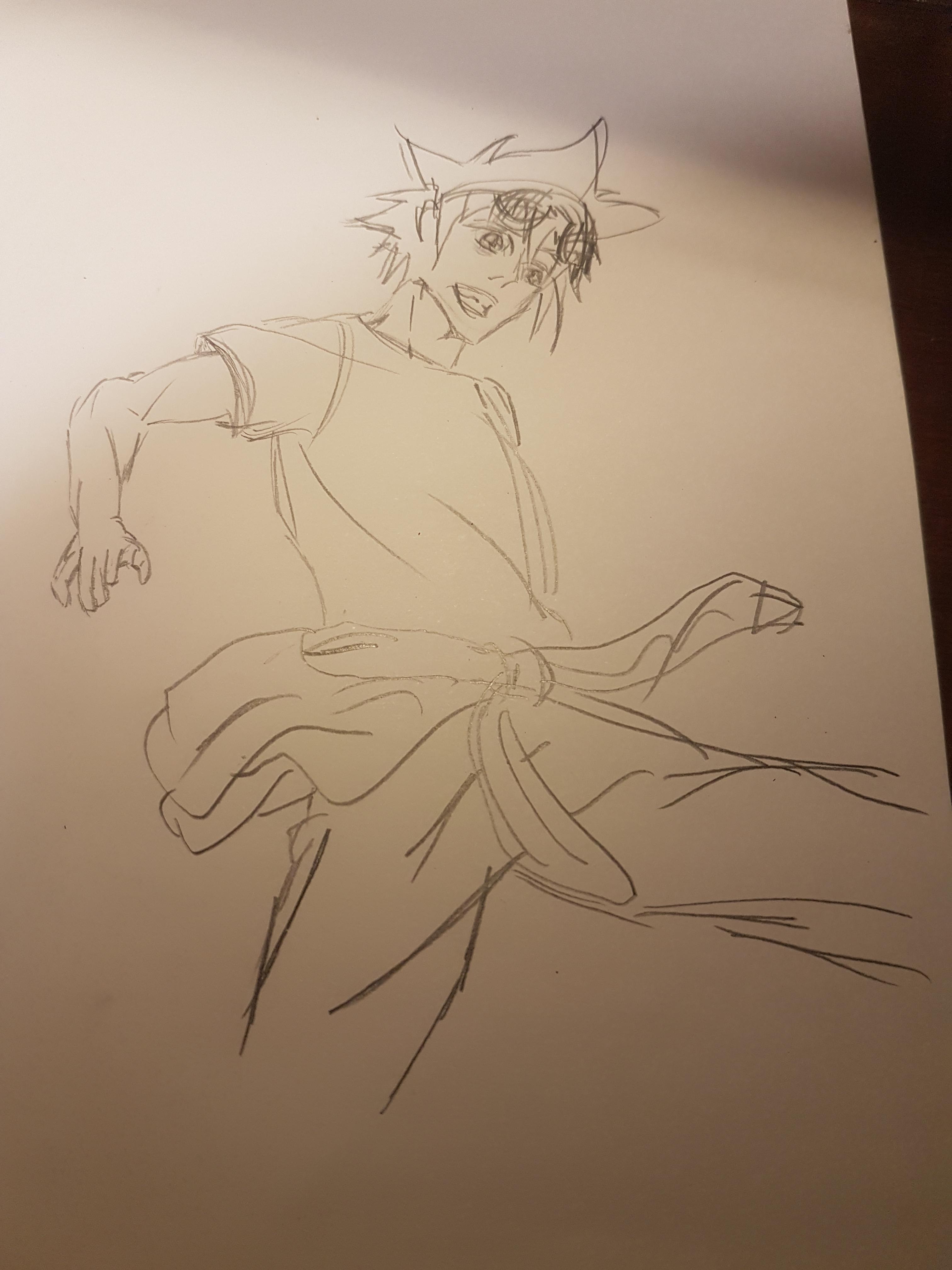 Sketch on Jin Mori kicking. It ain't much but it's honest work | Scrolller