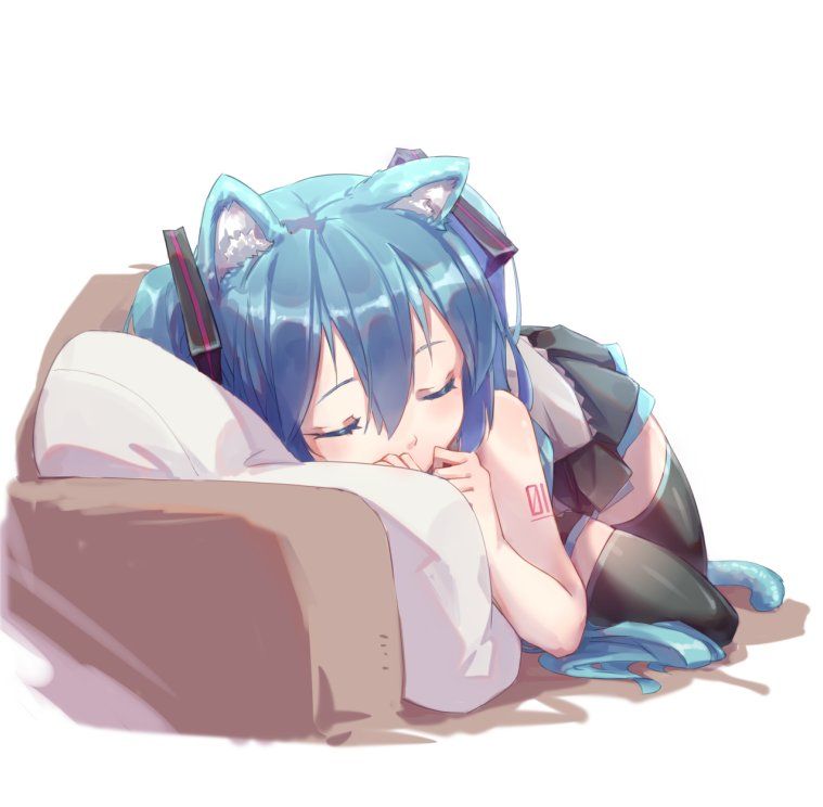 Sleepy Miku-nyan | Scrolller