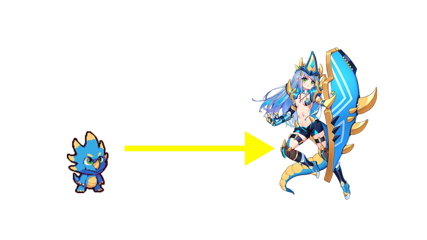 Small Dino evolves into WAIFU | Scrolller