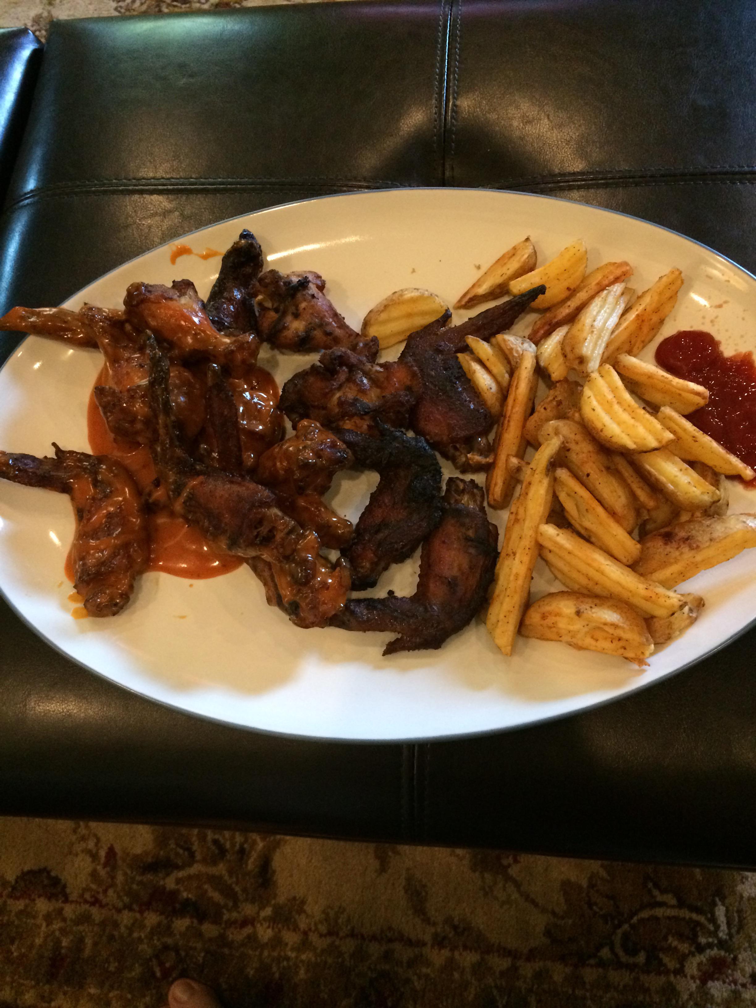 Smoked Buffalo Wings and Wedge Fries!! | Scrolller