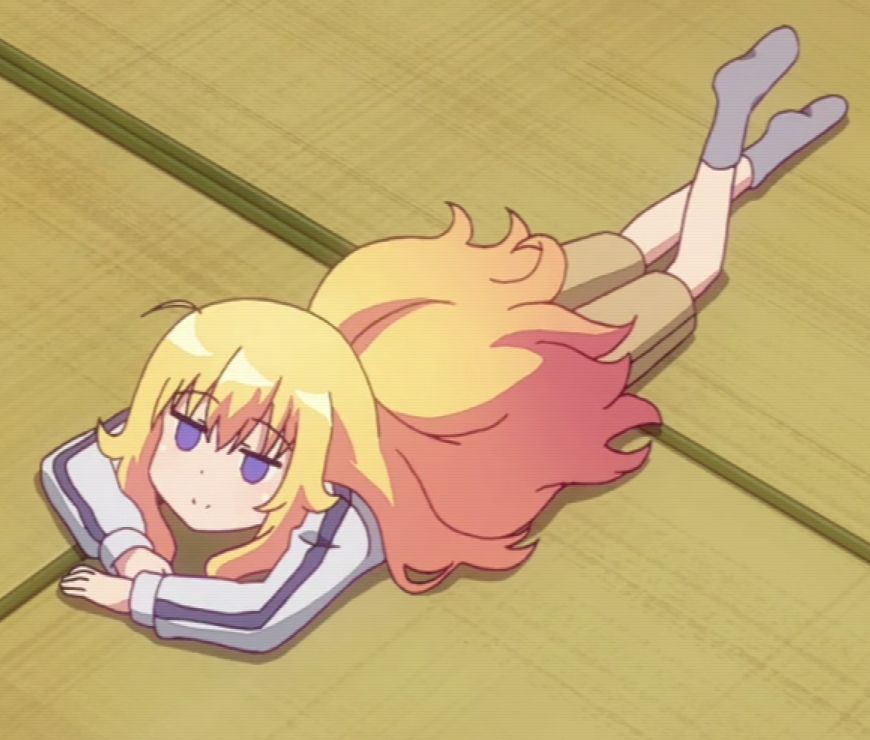 Smug Gabriel lying down on the floor | Scrolller