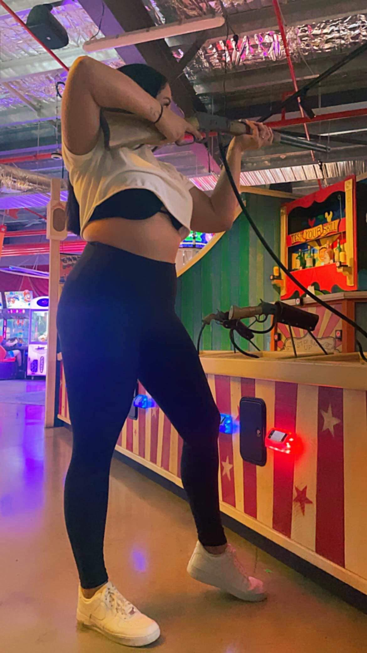 Sneaky bra pic at the arcade 😜 | Scrolller