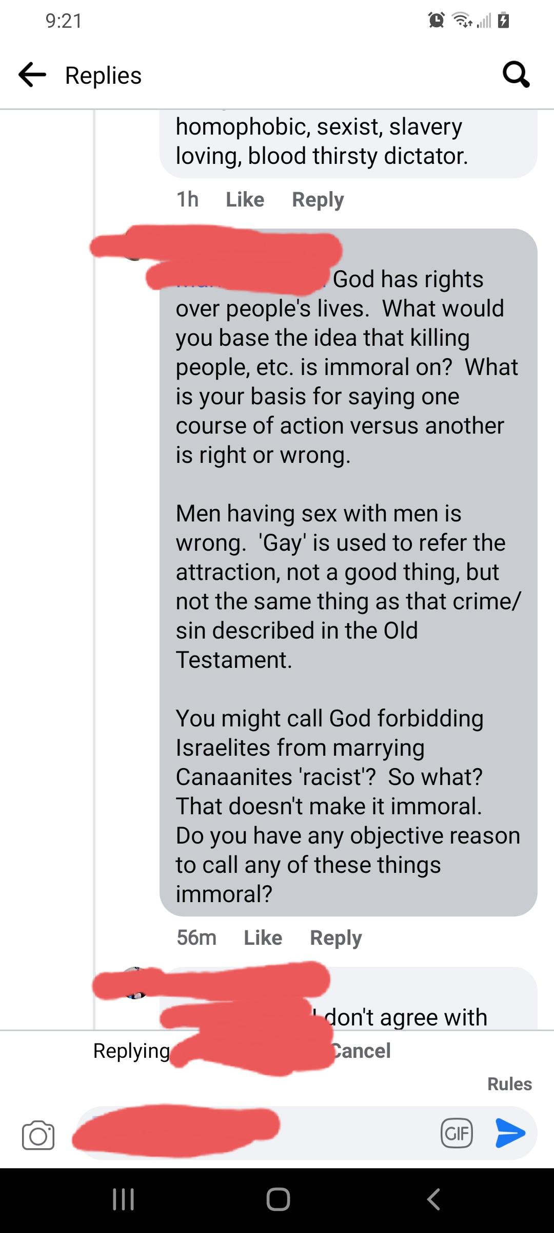 So it's OK for your god to be racist? Gotcha | Scrolller