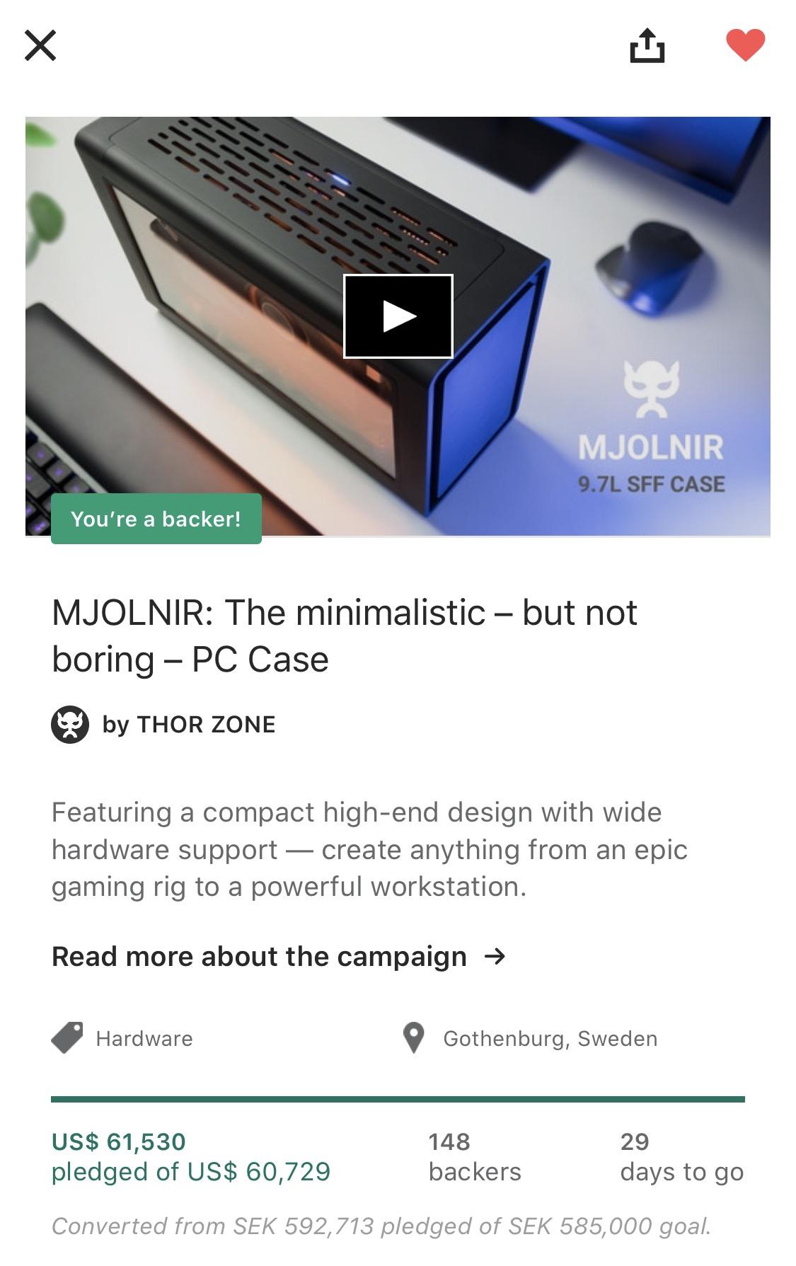 So the THOR ZONE Mjolnir kickstarter launch reached their goal in 11 mins... | Scrolller