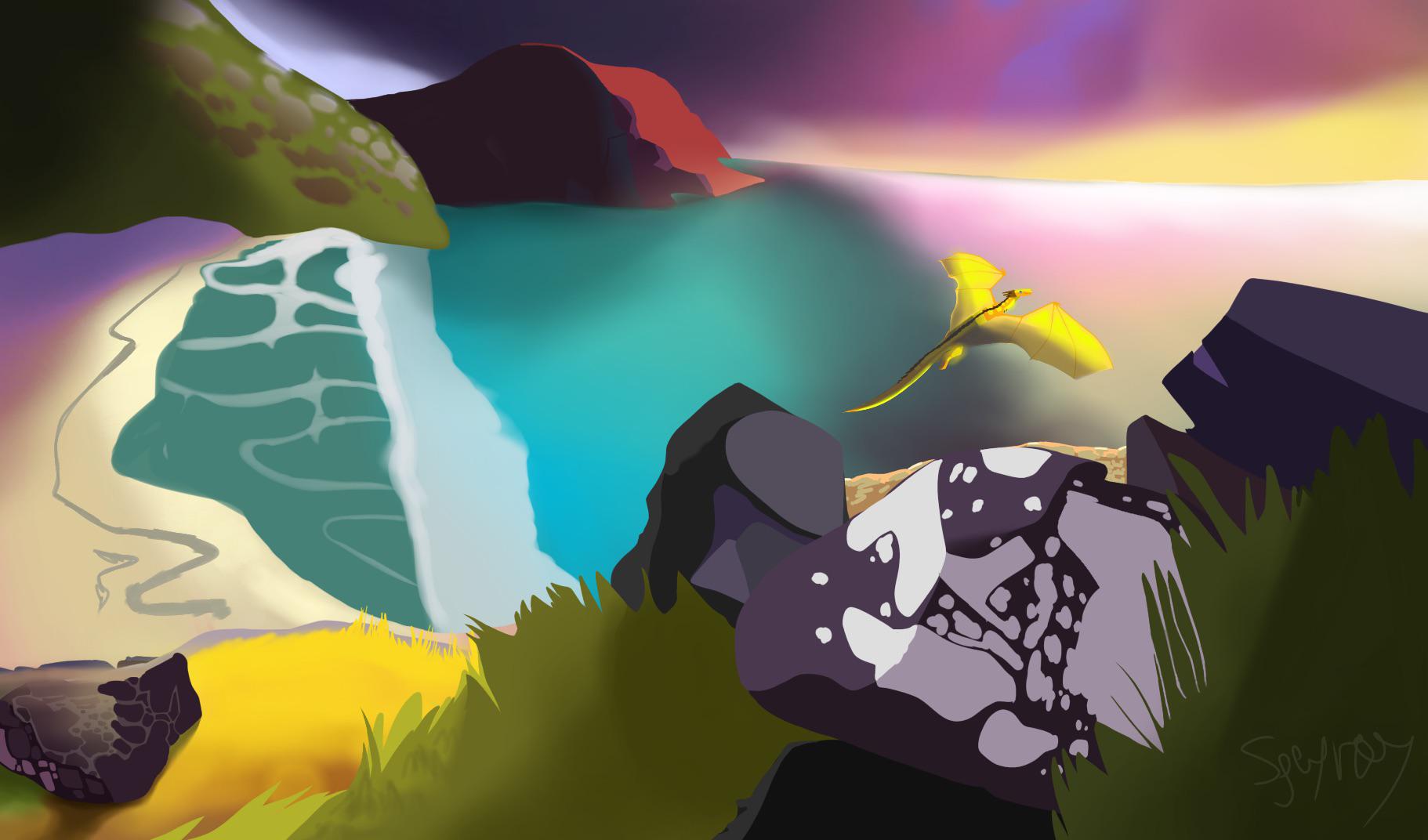 Some landscape practice with a character named Zarin | Scrolller