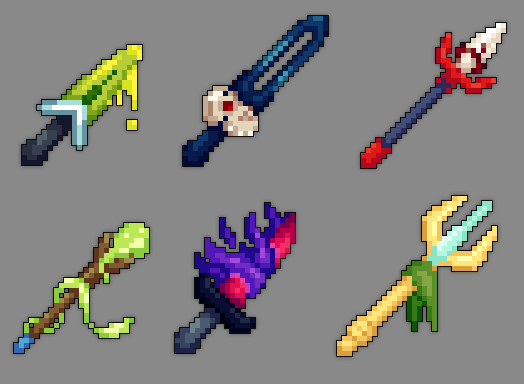 Some Resprited 32x32 Weapons | Scrolller