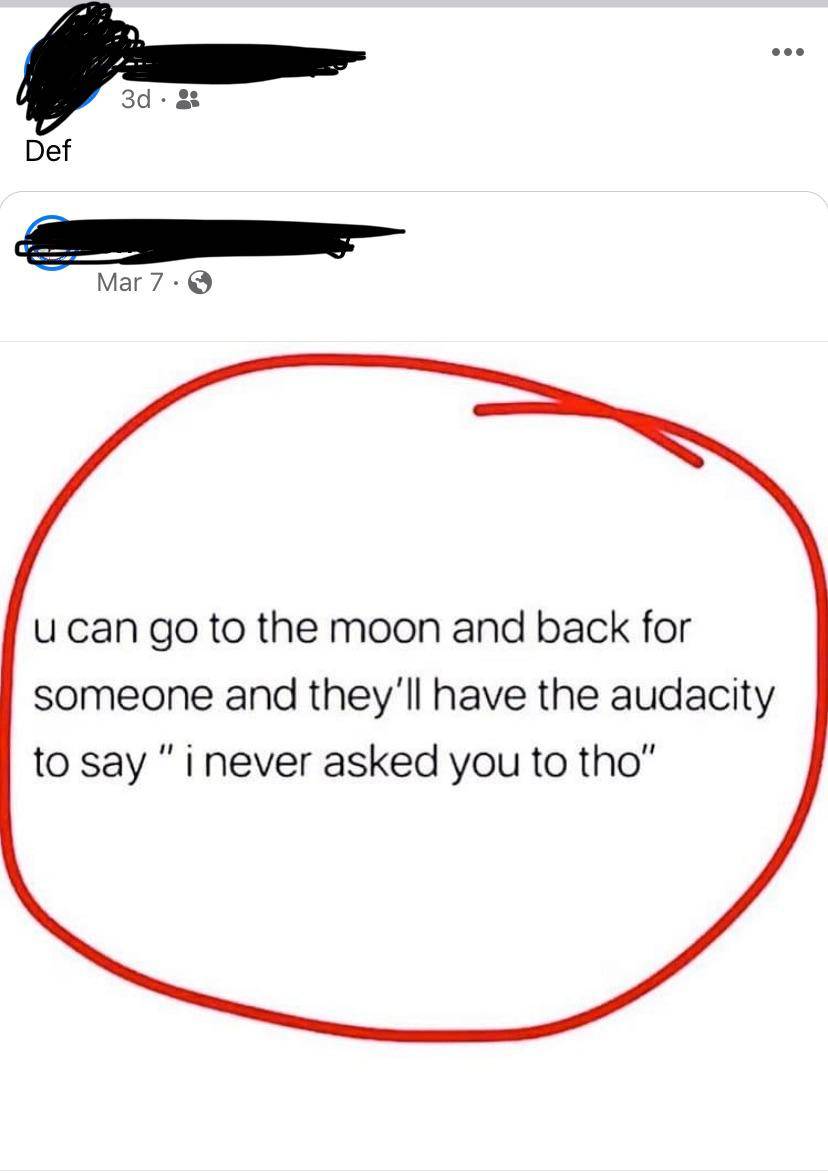 Someone I know with “simp-like” qualities posted this unironically on Facebook. | Scrolller