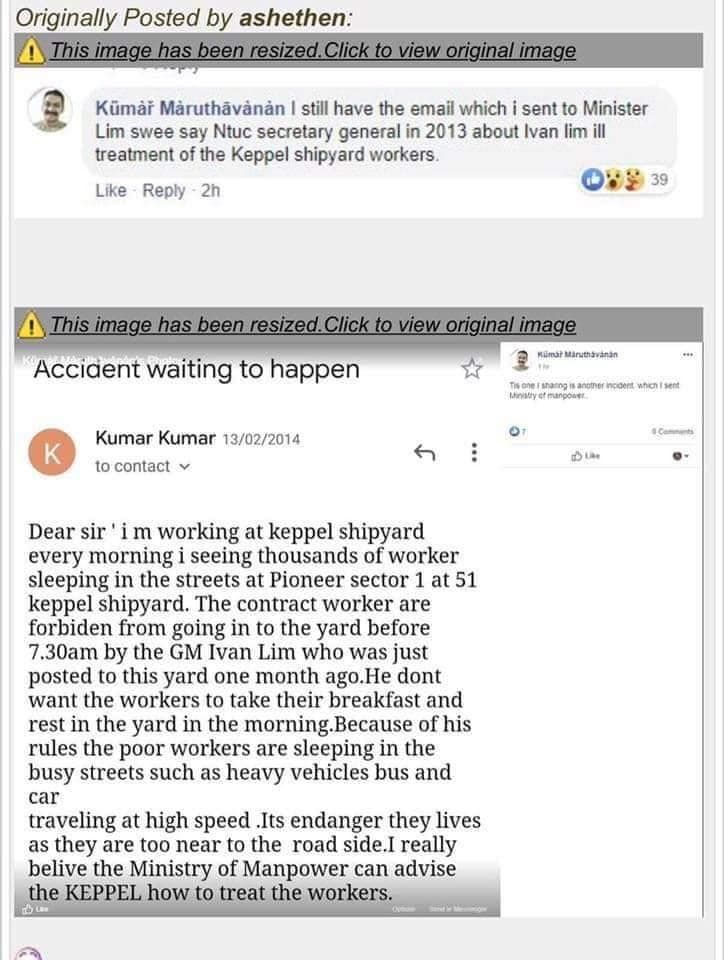 Someone wrote an email to Minister Lim Swee Say in 2014 about GM Ivan Lim's safety violation ...