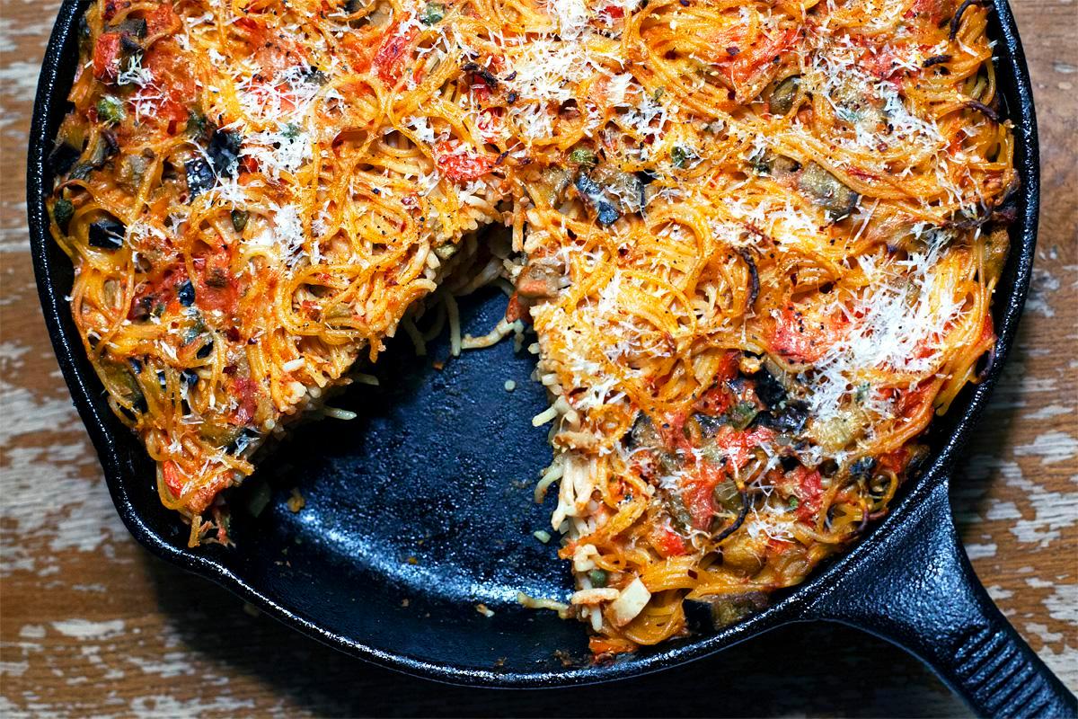 Something a bit different for tonight - Baked Pasta alla Norma. Basically pasta pizza! | Scrolller