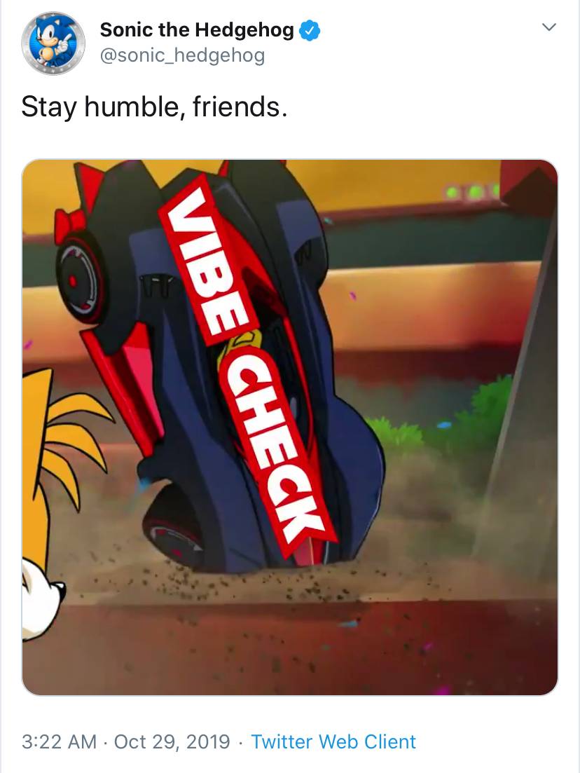 Sonic’s Official Twitter account brings the Vibe Check! | Scrolller