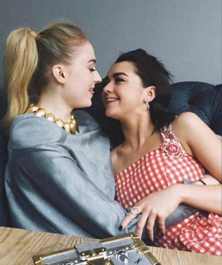Sophie Turner and Maisie Williams always look like they want each other so bad, just like a real ...
