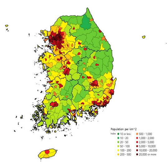 South korea population density | Scrolller
