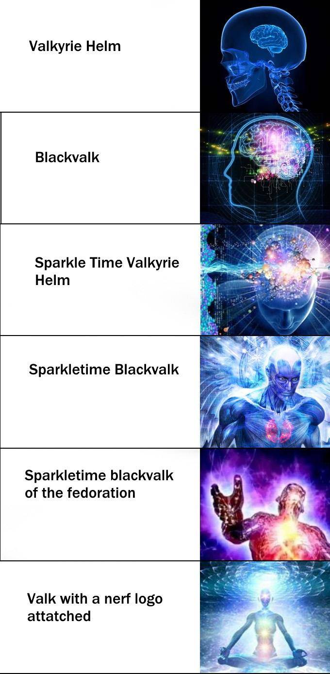 Sparkletime Valk expanding brain | Scrolller