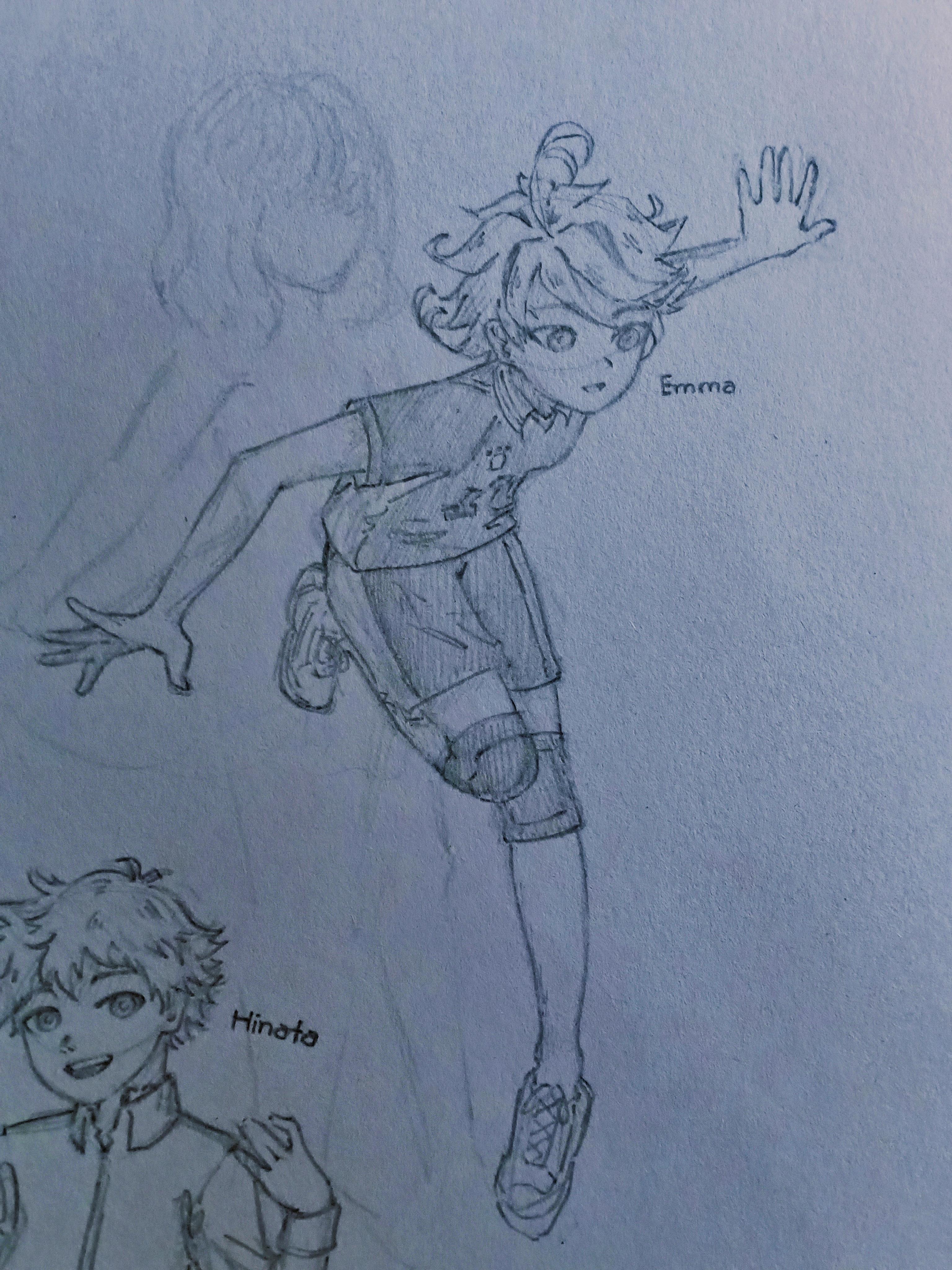 [Spoilerless] i drew emma as haikyuu's hinata :'D | Scrolller