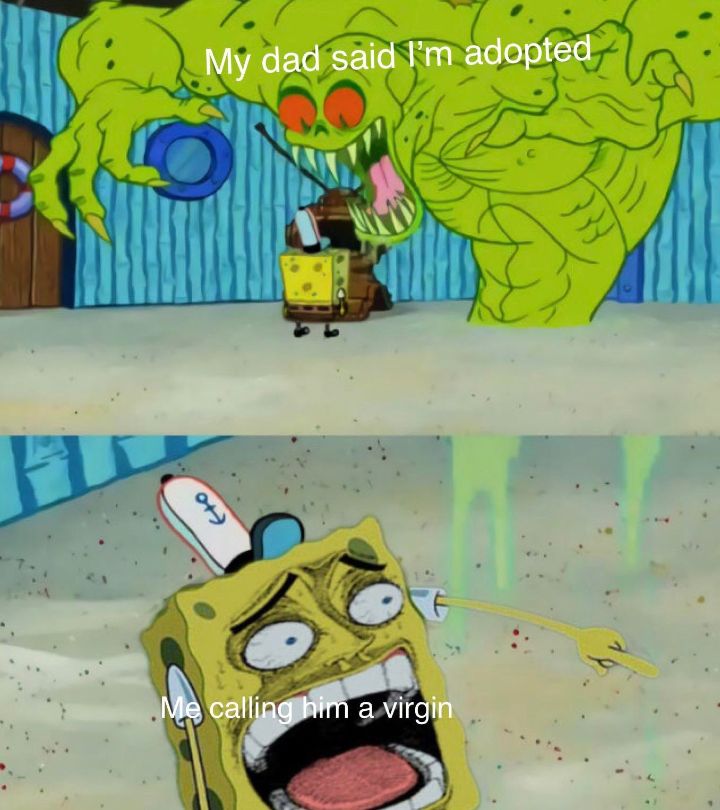 Spongebob getting scared but spongebob laughes back | Scrolller