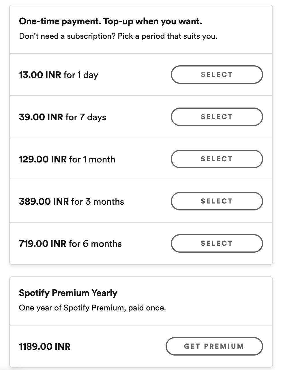 Spotify India official pricing | Scrolller