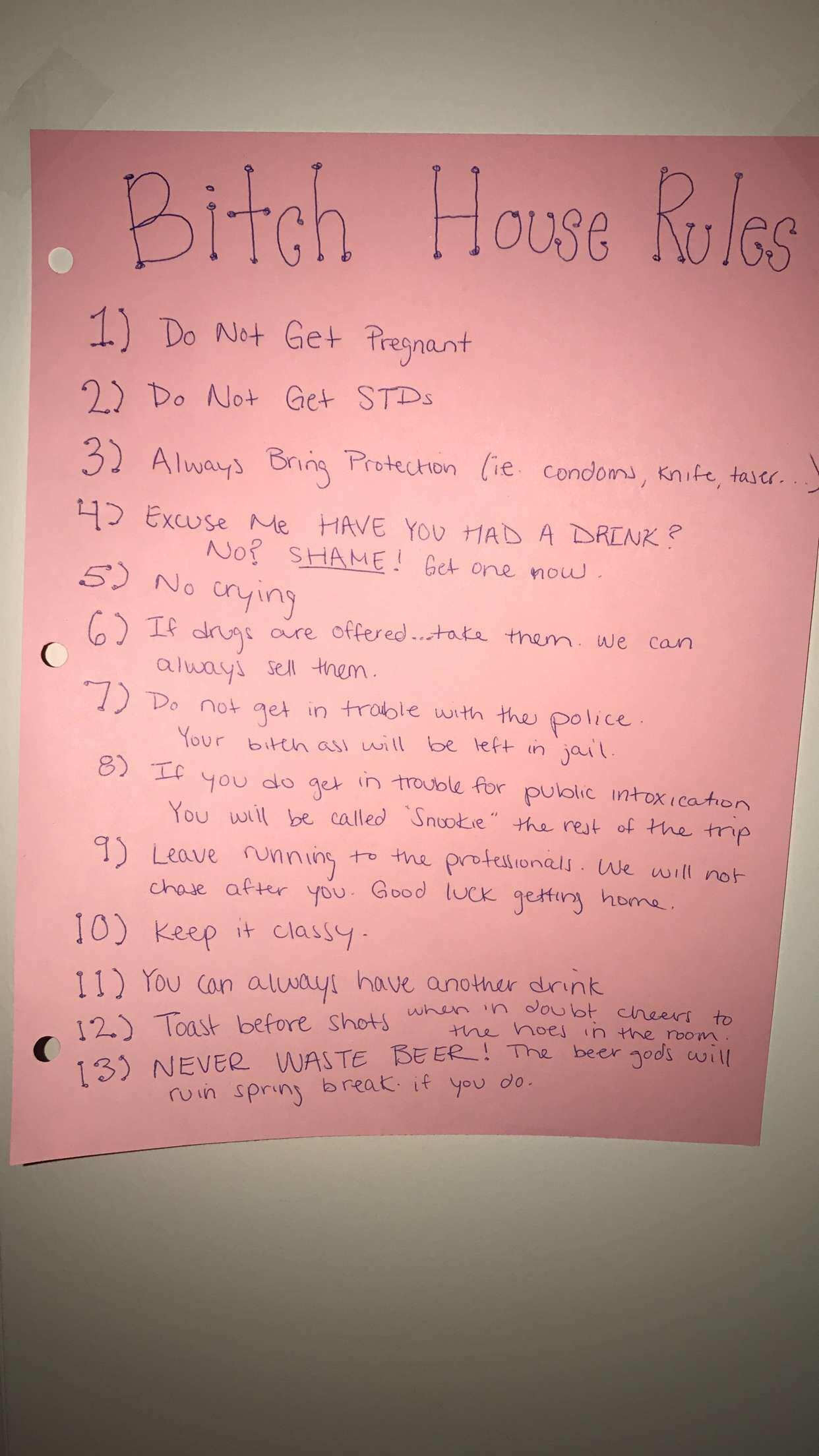 Spring Break House Rules | Scrolller