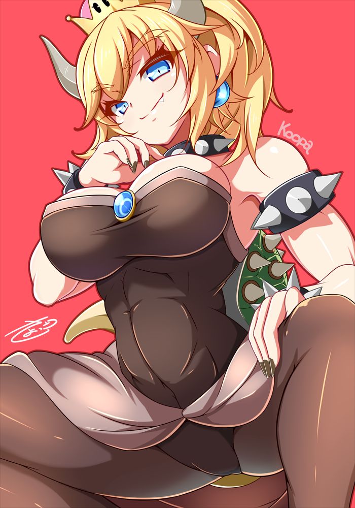 Sqatting Bowsette in black tights | Scrolller