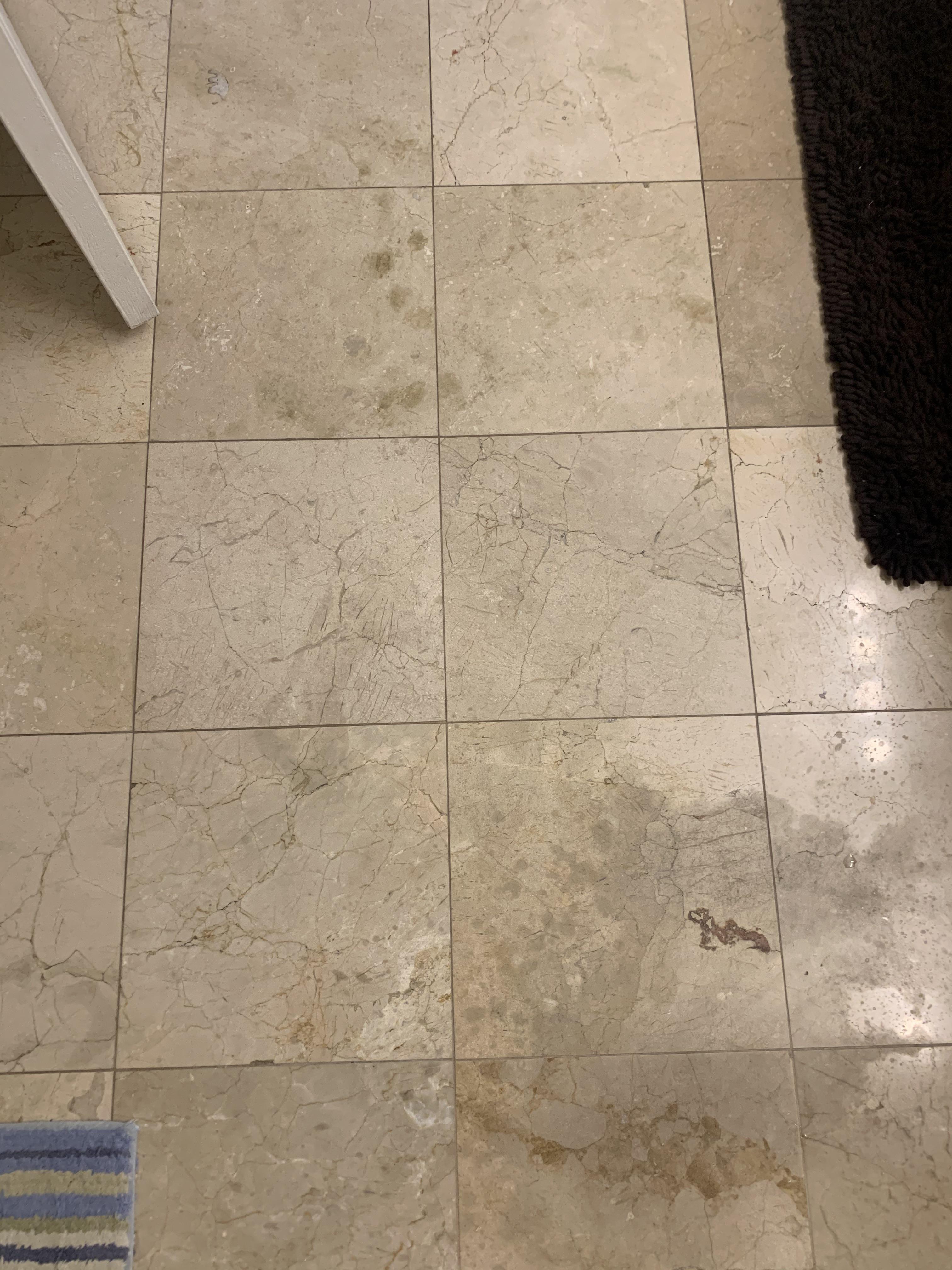 Stained tile flooring - ideas on refinishing? | Scrolller