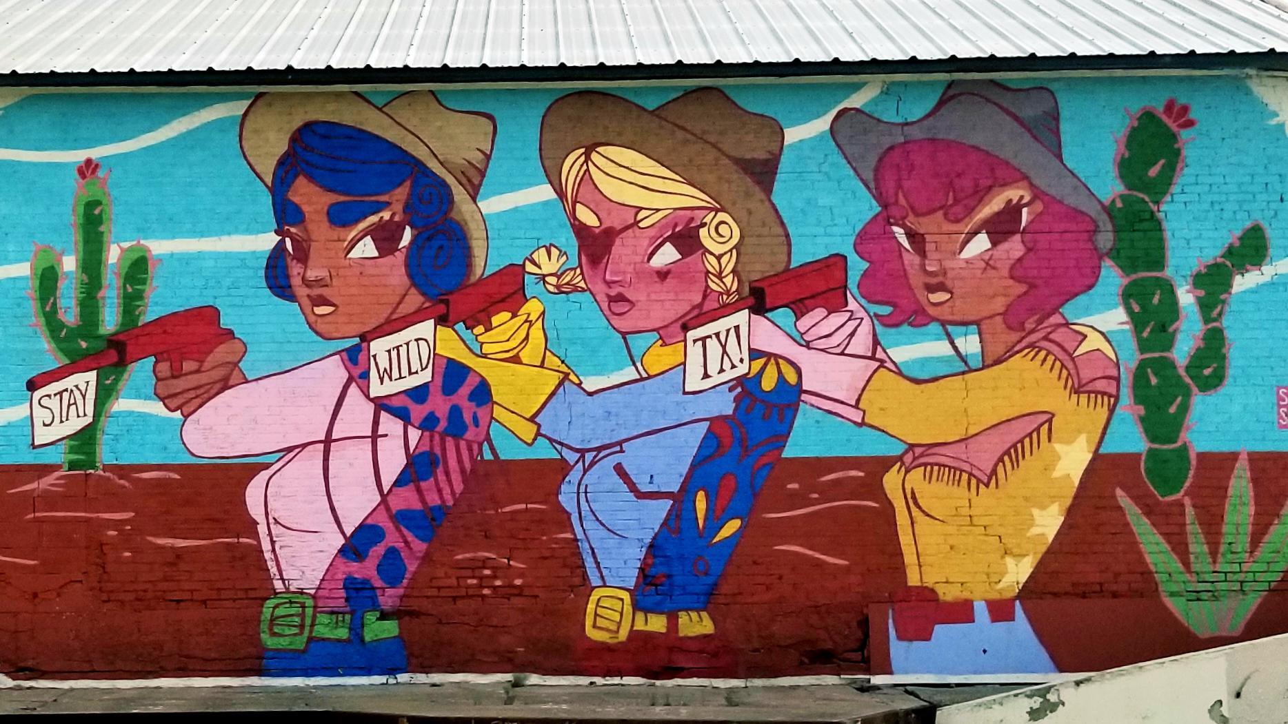 "Stay Wild, Texas" mural near the Trinity River Overlook in Oak Cliff. | Scrolller