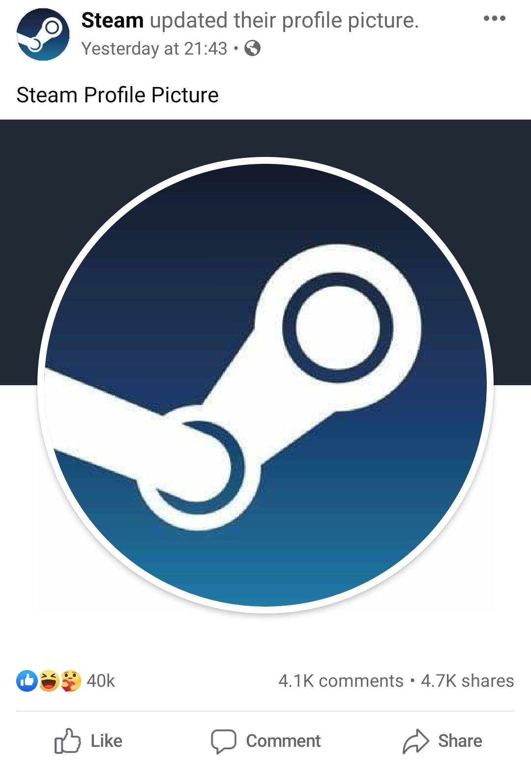Steam updated their profile picture | Scrolller