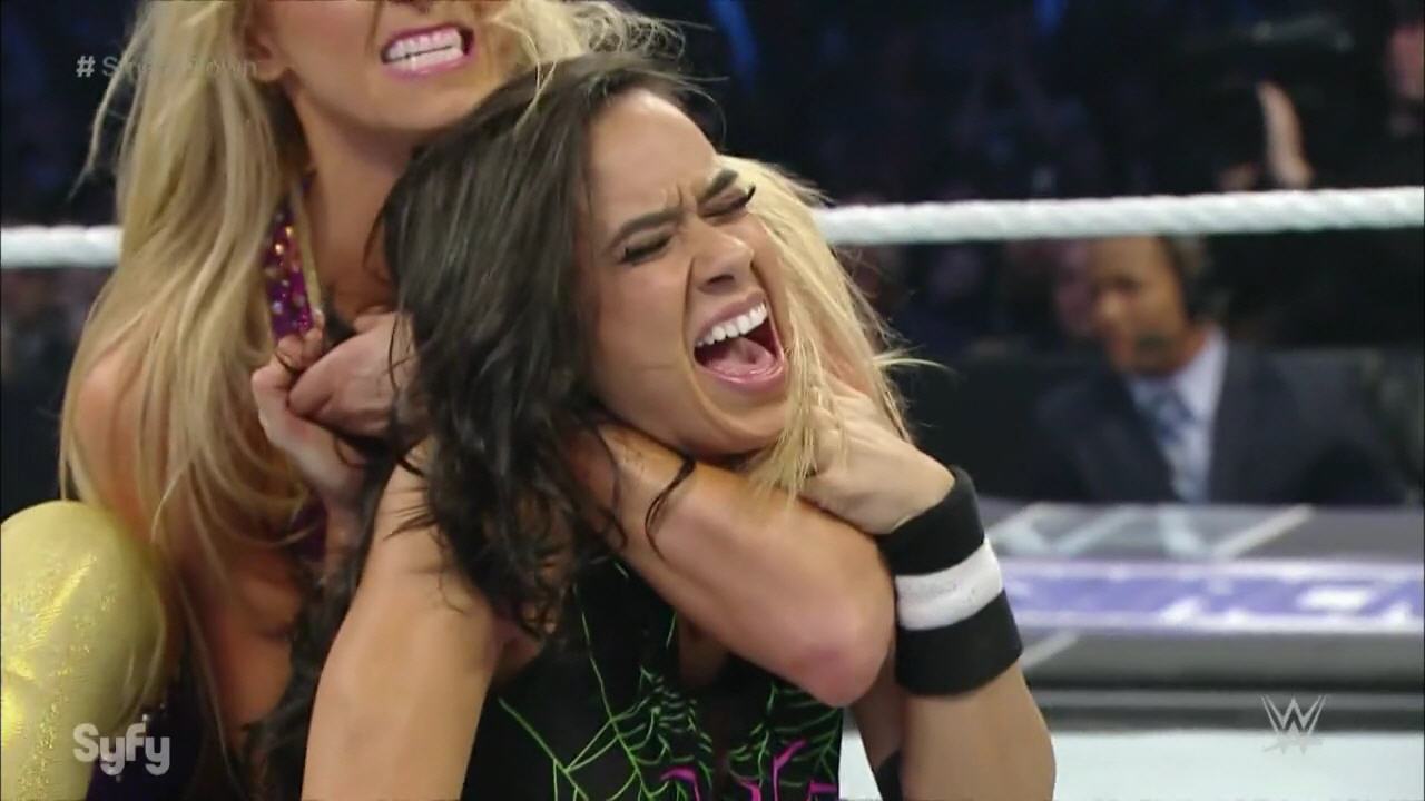 Summer Rae choking AJ Lee | Scrolller