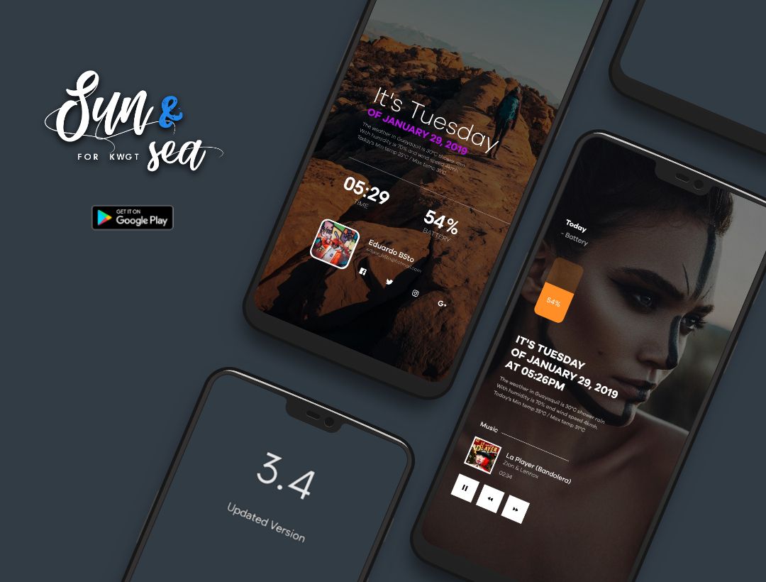Sun&Sea widgets for KWGT | Scrolller