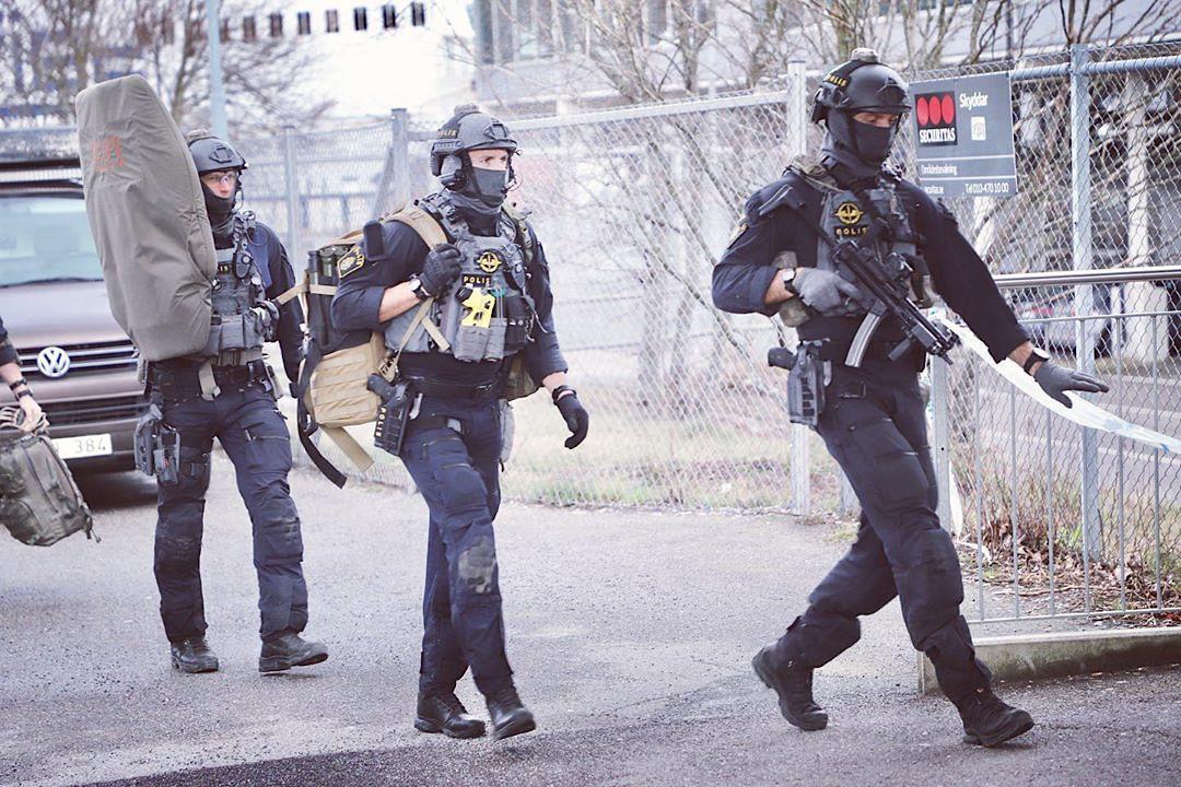 Swedish PIKETEN officers during a hostage situation aboard a Gotland ferry, Nynäshamn south of ...