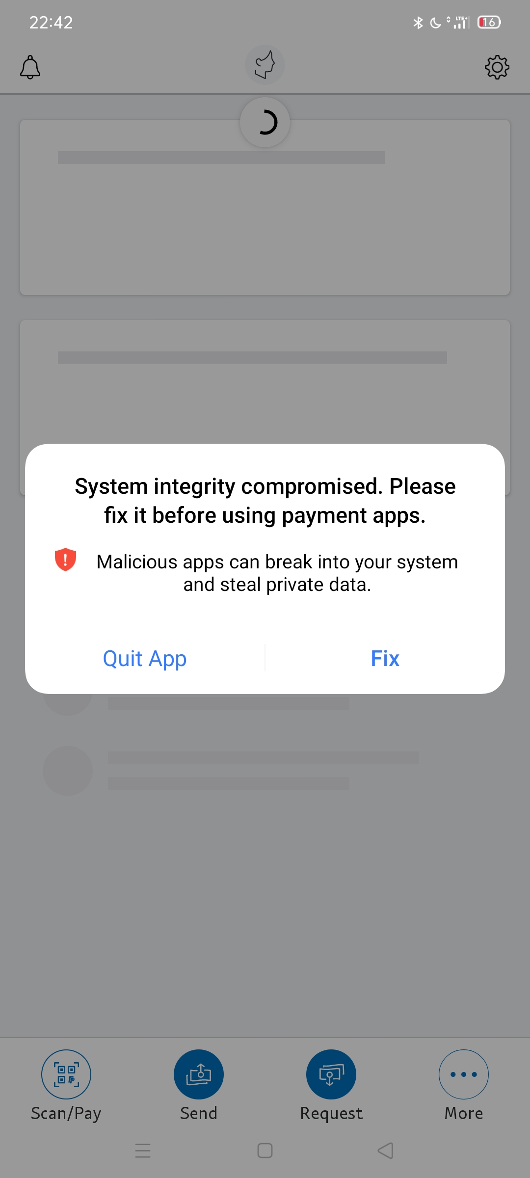 "System integrity compromised" since the last OTA | Scrolller