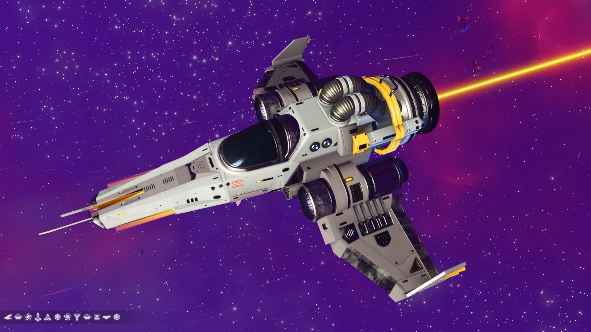 T1 Vector Stubby with single thruster in bone White & Grey with Yellow accents. T3 economy ...