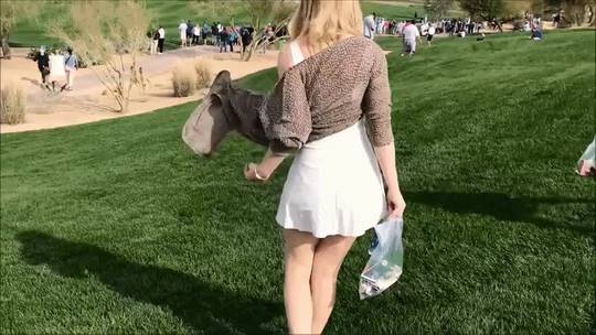 Taking Off Her Panties Next To The Green At A Golf Tournament X Post