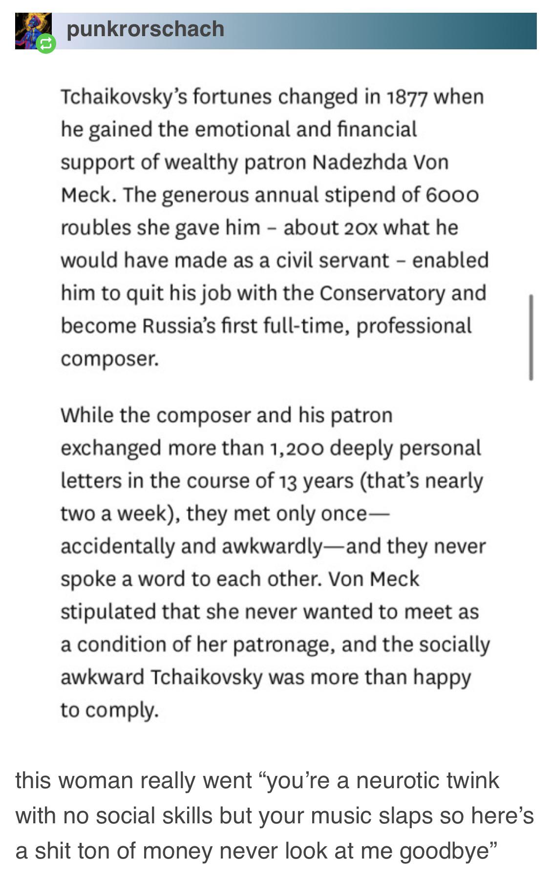 Tchaikovsky’s Patron | Scrolller