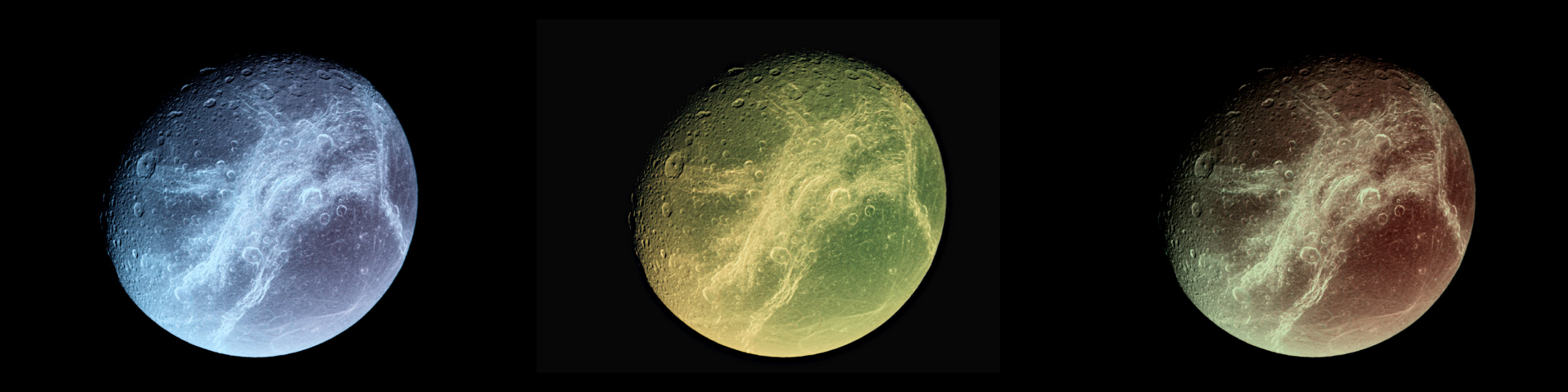 Technicolour Dione (Cassini image processing) | Scrolller