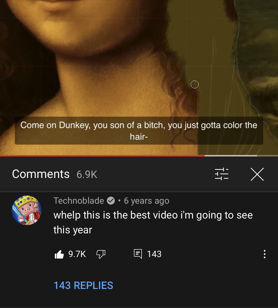 Techno Dunkey comment baybee | Scrolller