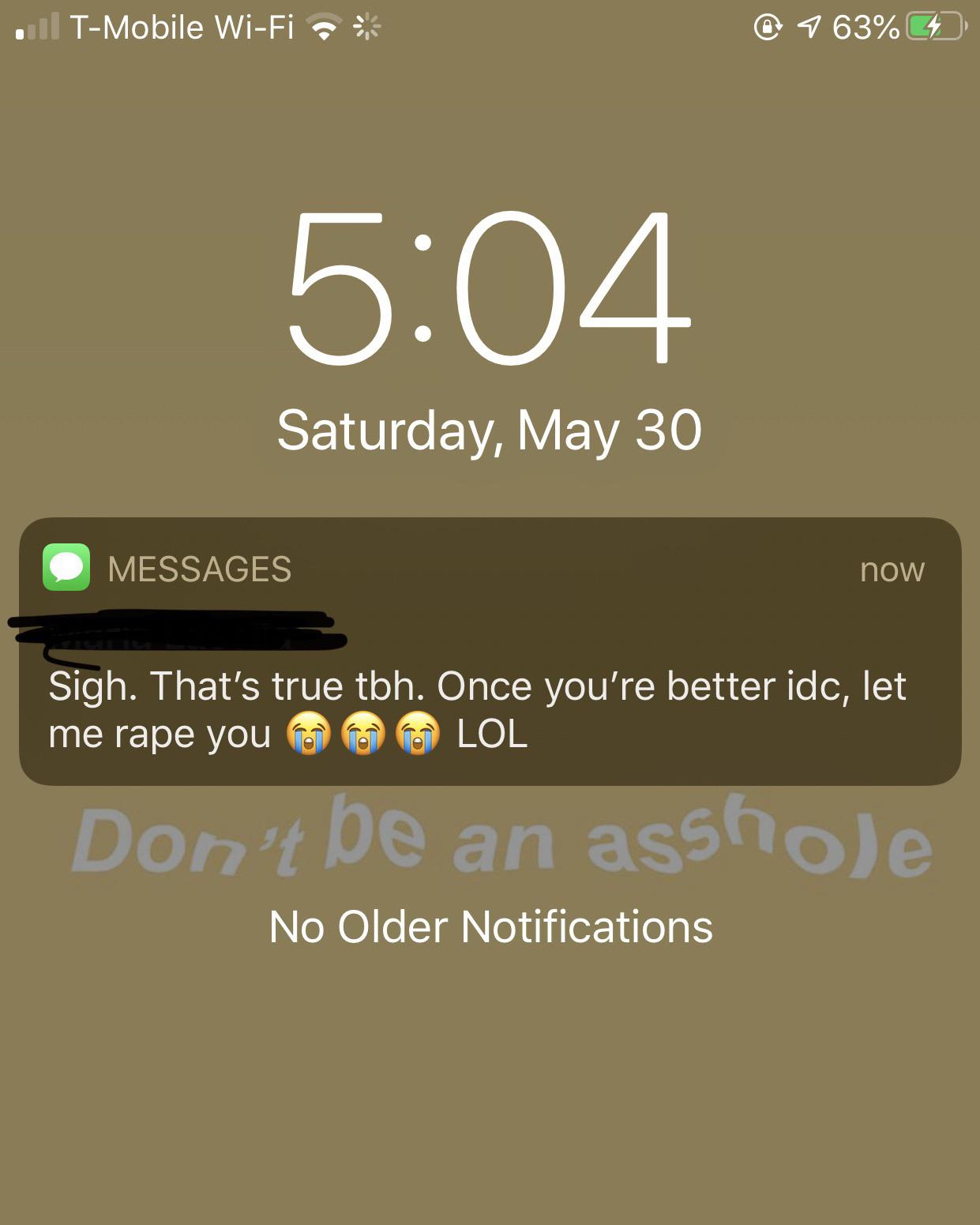 Text from a girl I met on Tinder. Dodged a bullet | Scrolller