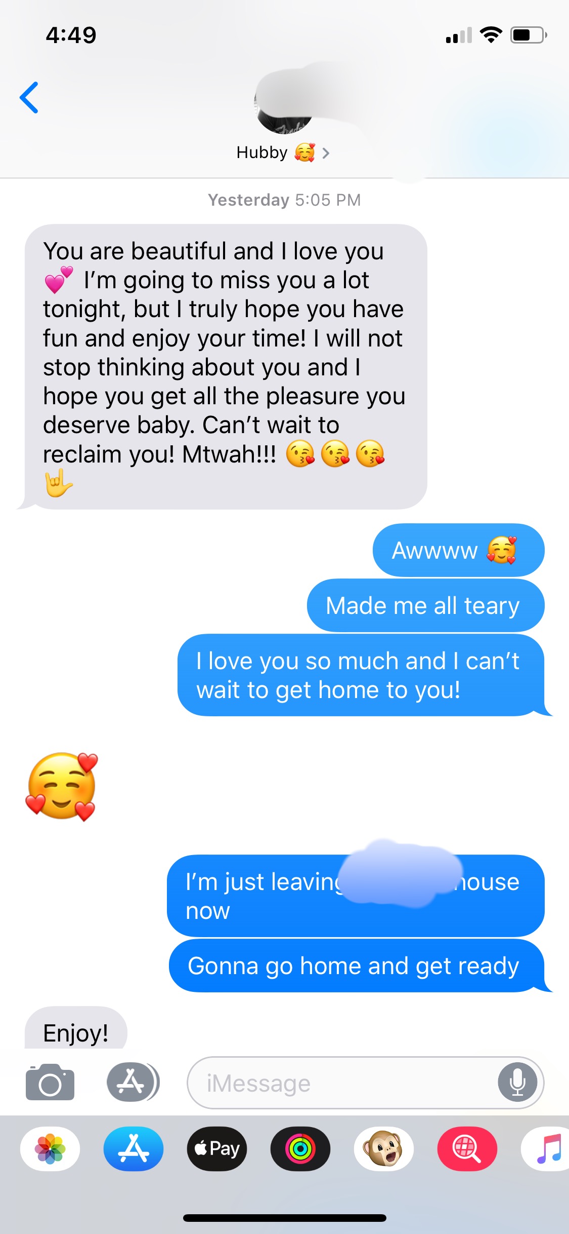 Text from hubby last night before my date ️ | Scrolller