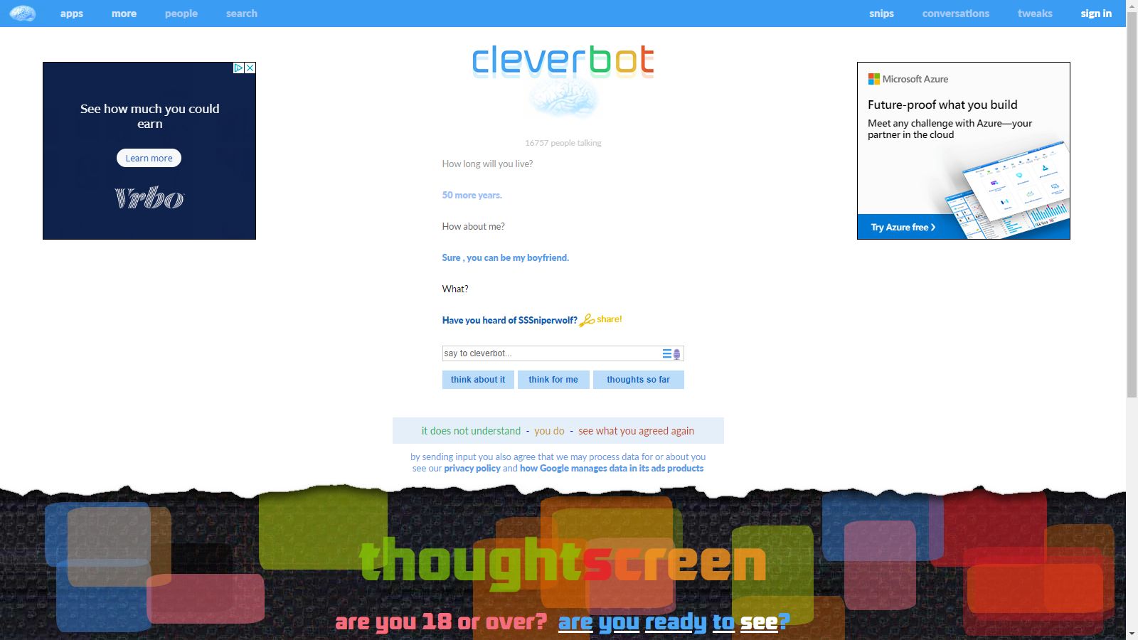 Thank you, Cleverbot. | Scrolller
