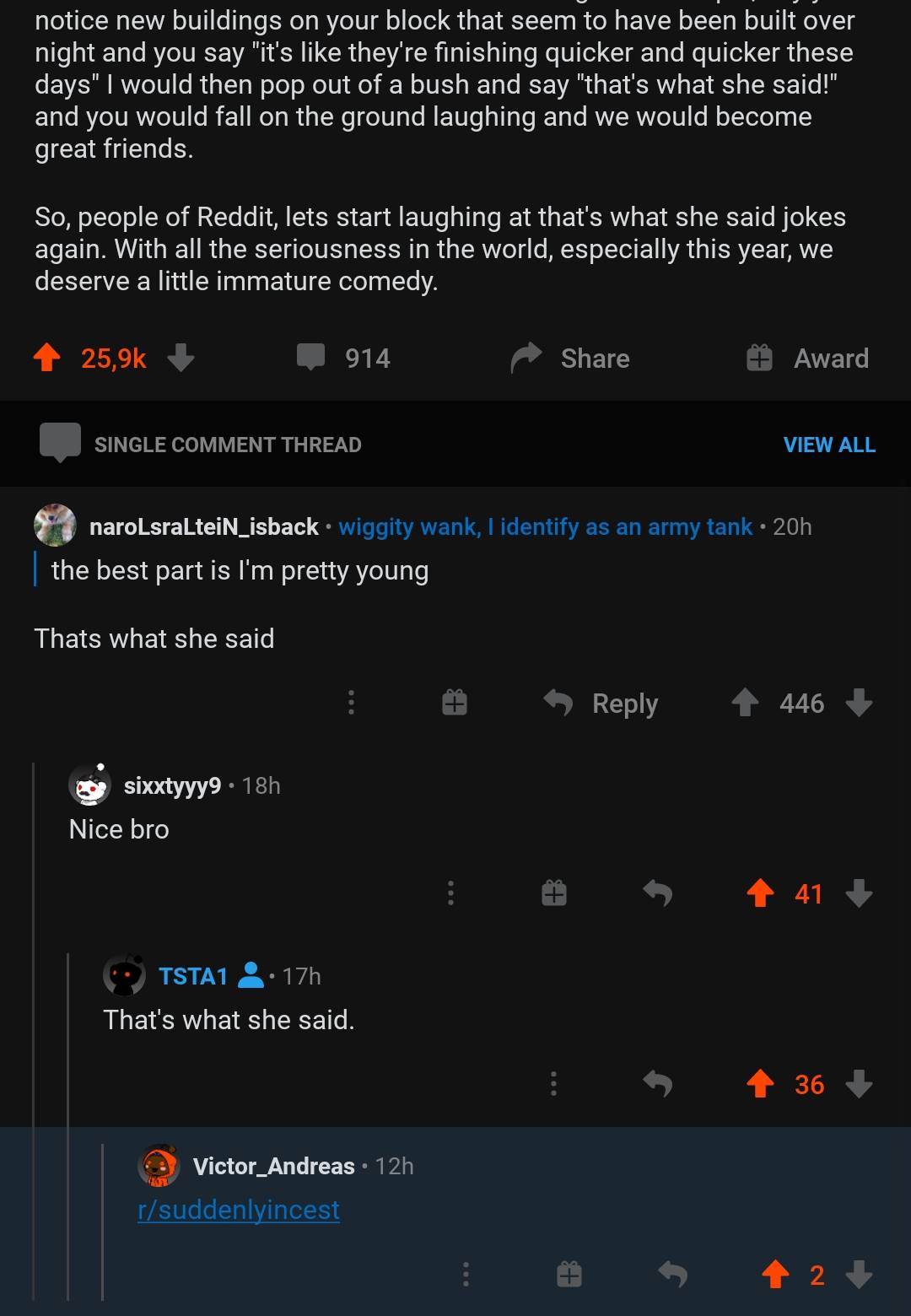 That's what she said. | Scrolller