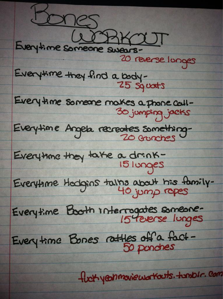 The Bones workout. Time for a marathon! | Scrolller