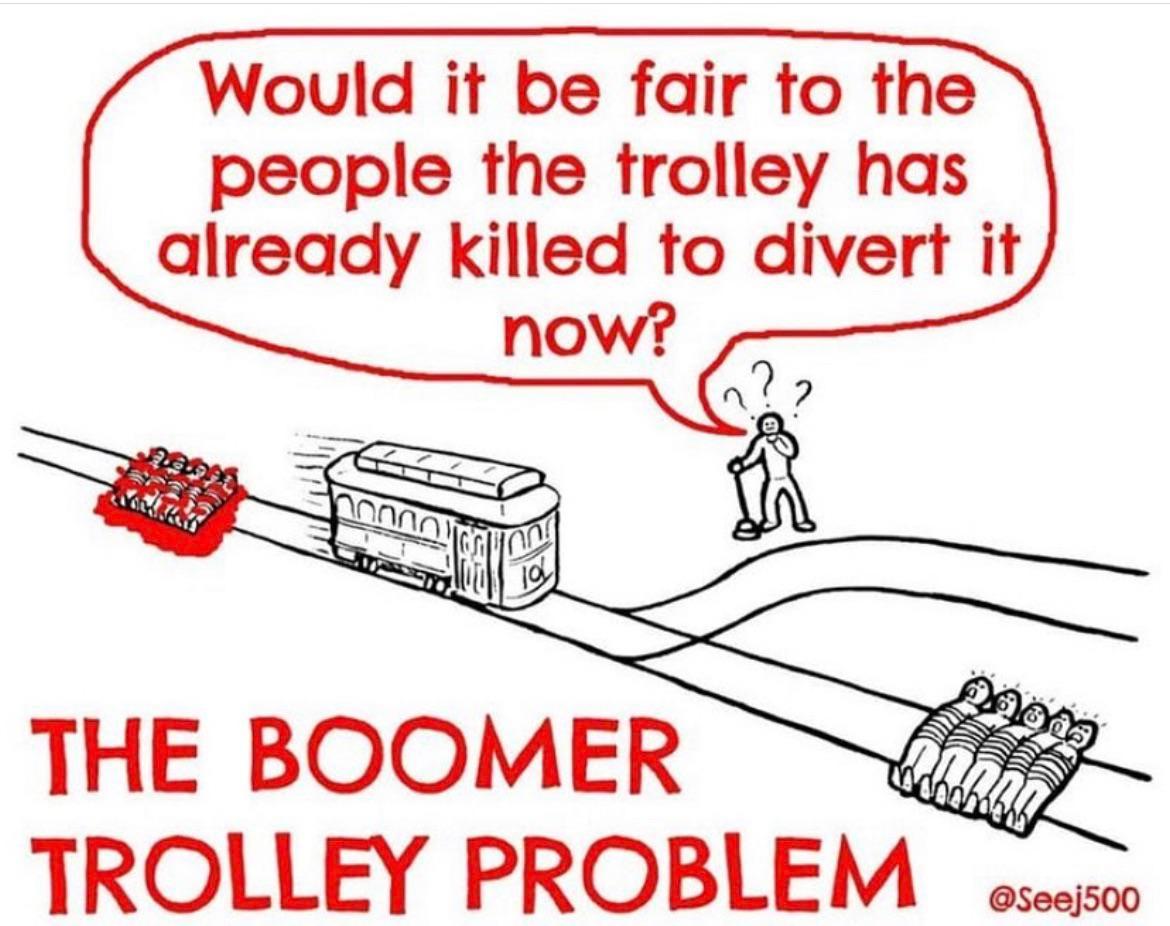 The boomer trolley problem | Scrolller